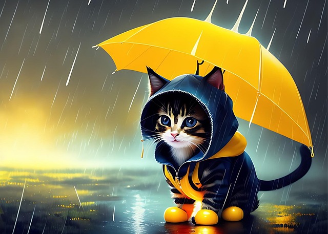 Download Cat, Feline, Rain. Royalty-Free Stock Illustration Image - Pixabay