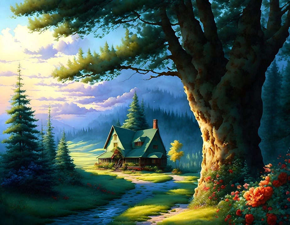 Download Ai Generated, House, Valley. Royalty-Free Stock Illustration ...