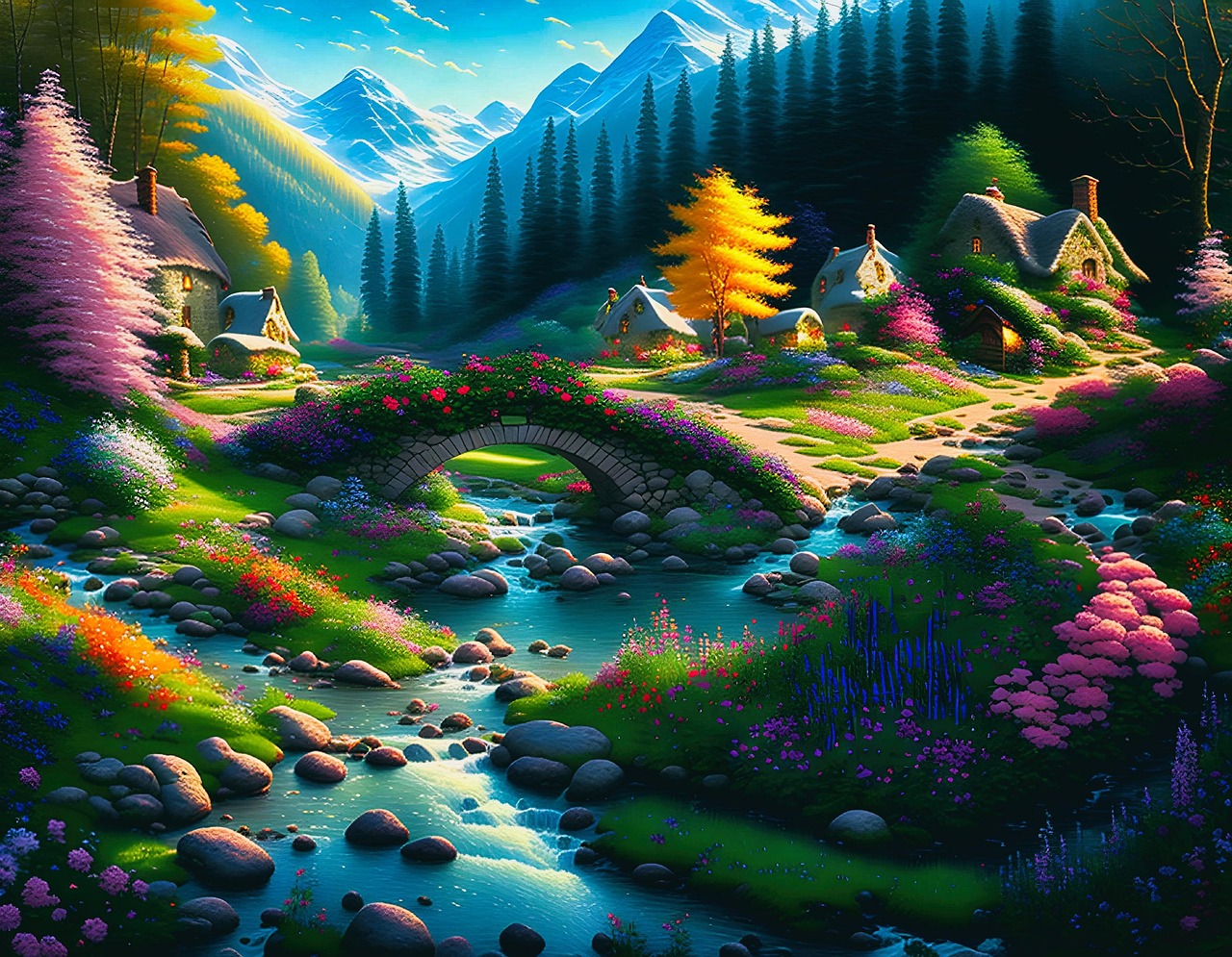 Download Fantasia, Valley, Bridge. Royalty-Free Stock Illustration ...