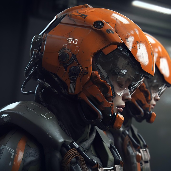 Download Astronauts, Interstellar Police, Helmets. Royalty-Free Stock ...