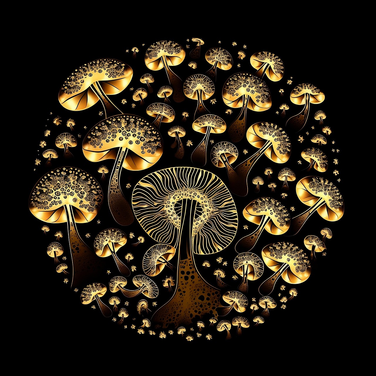Download Mushroom, Fungus, Gold. Royalty-Free Stock Illustration Image ...