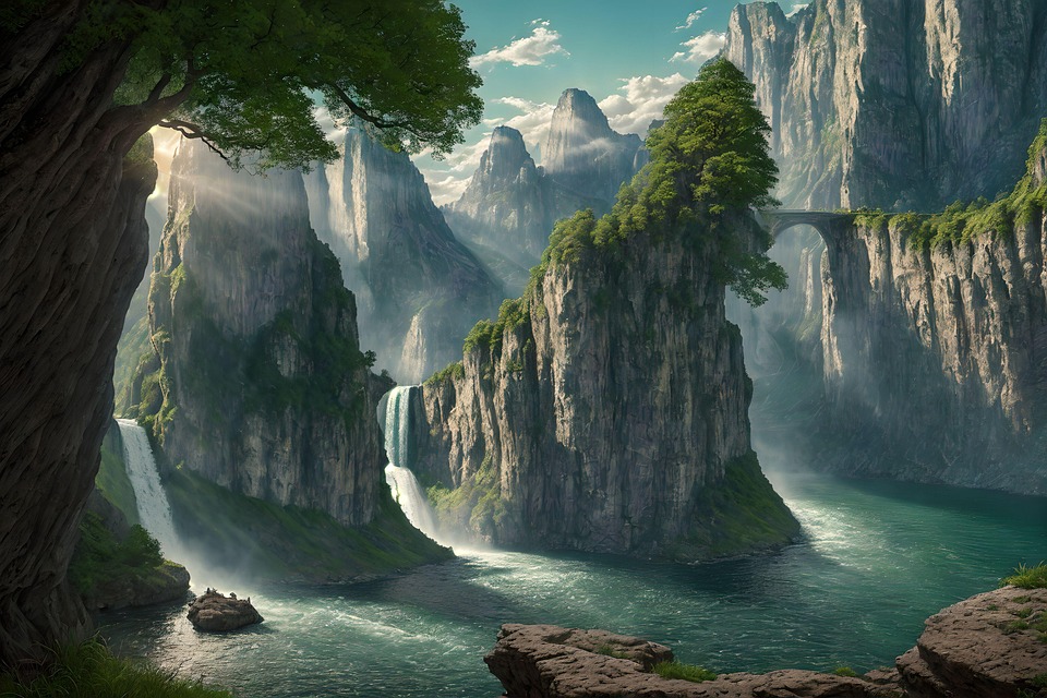 Download Ai Generated, Waterfall, Cliff. Royalty-Free Stock ...