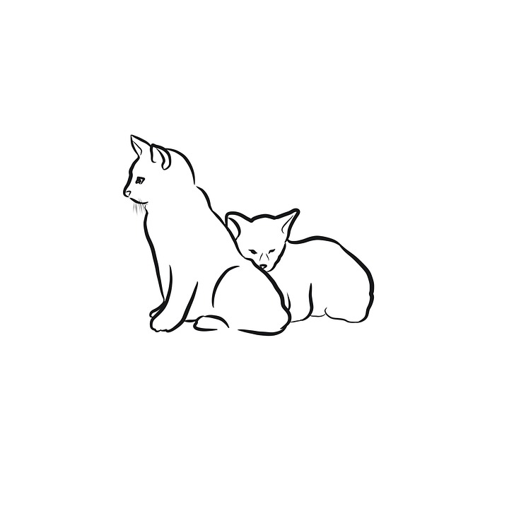 Download Cats, Line Art, Drawing. Royalty-Free Stock Illustration Image - Pixabay