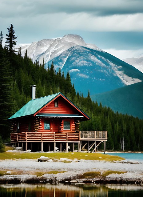 Download Ai Generated, Cabin, Lake. Royalty-Free Stock Illustration ...