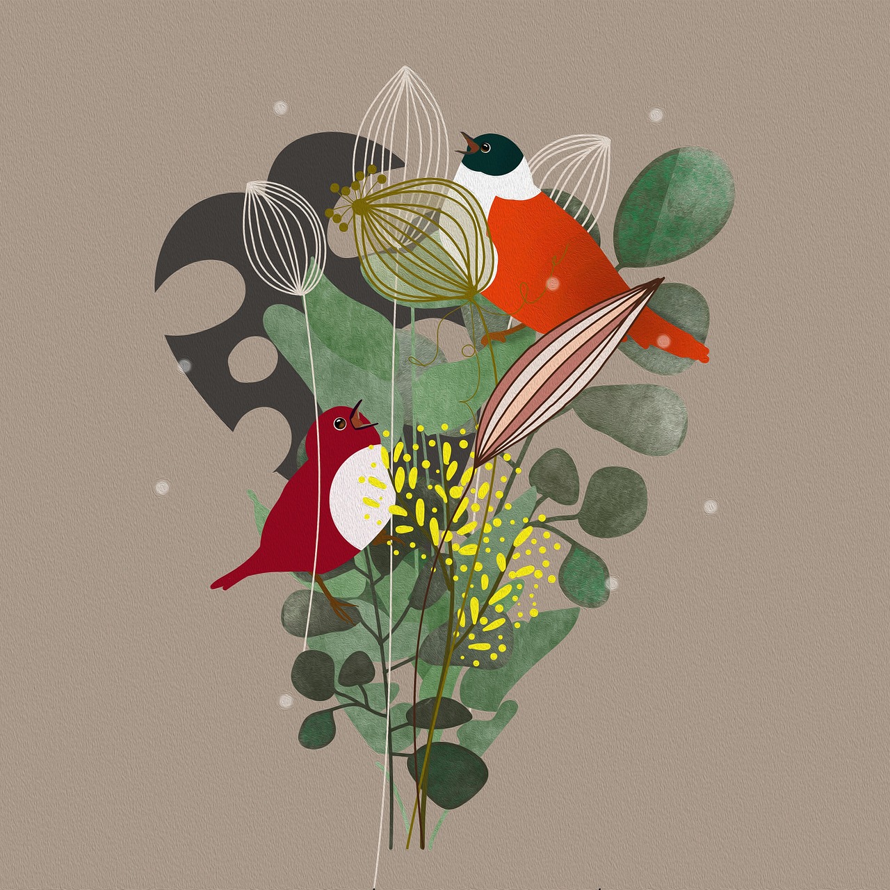 Download Birds, Leaves, Sheet. Royalty-Free Stock Illustration Image ...