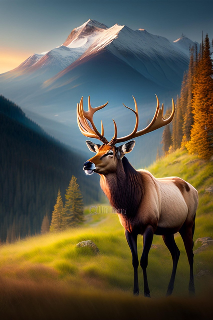 Download Ai Generated, Elk, Forest. Royalty-Free Stock Illustration ...