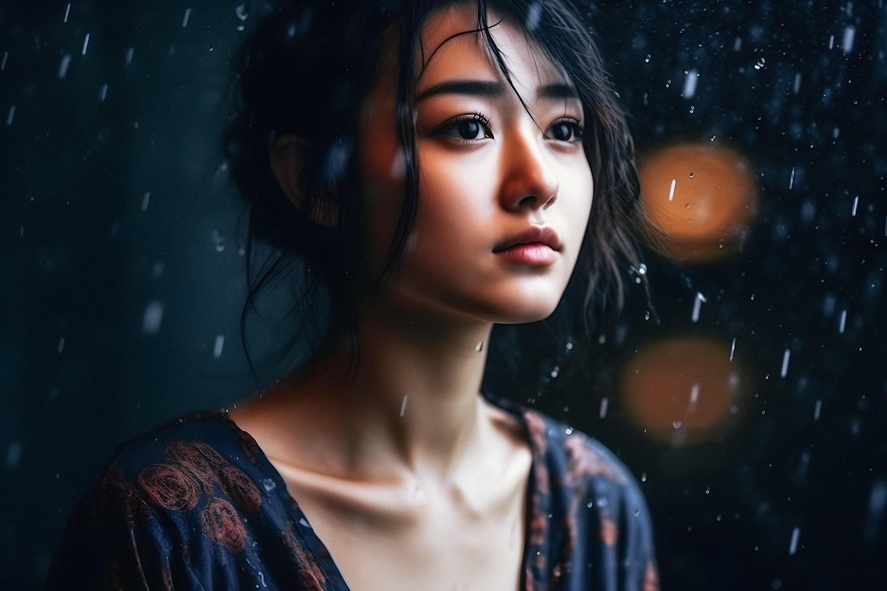 Download Woman, Rain, Portrait. Royalty-Free Stock Illustration Image ...