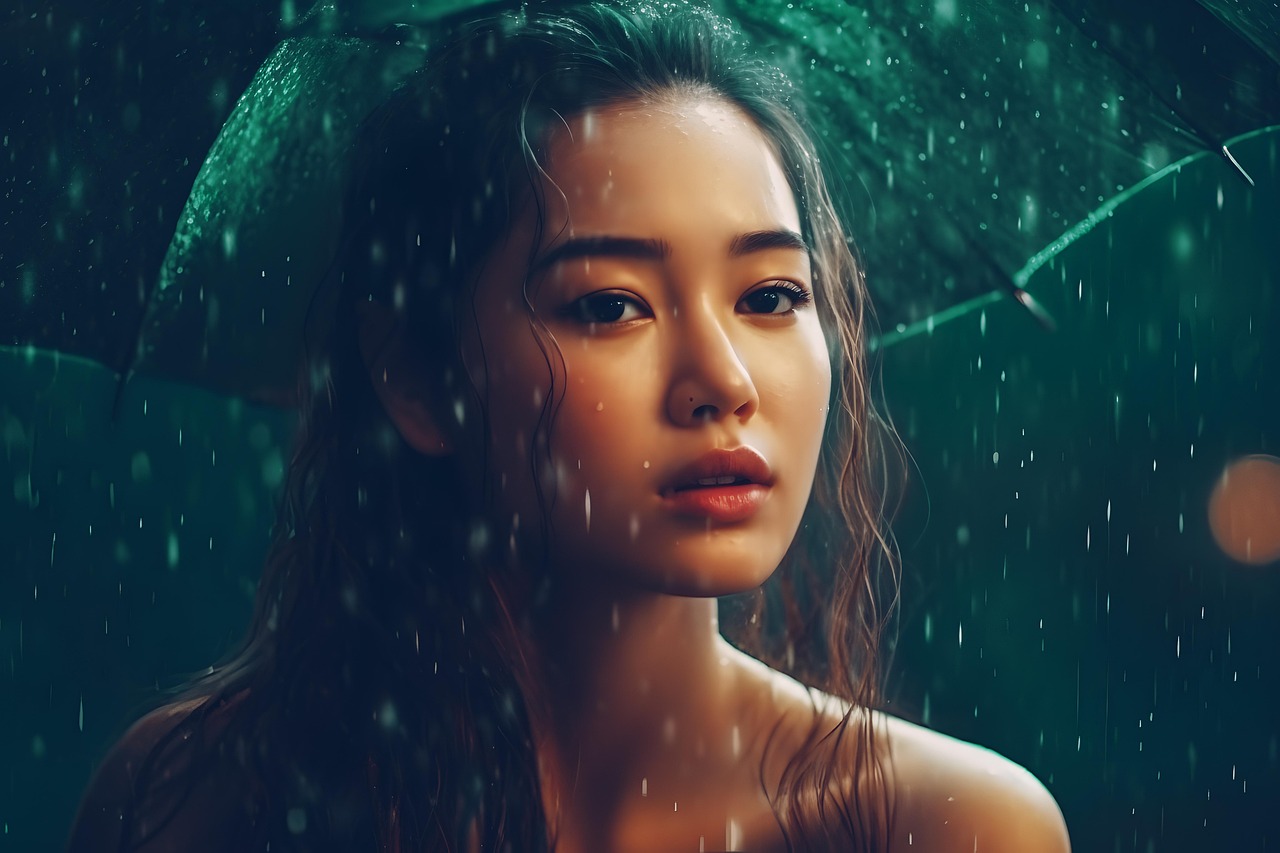 Download Woman, Rain, Portrait. Royalty-Free Stock Illustration Image ...