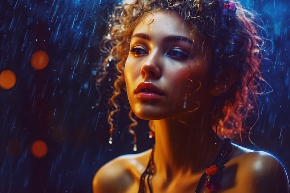Download Woman, Rain, Portrait. Royalty-Free Stock Illustration Image ...