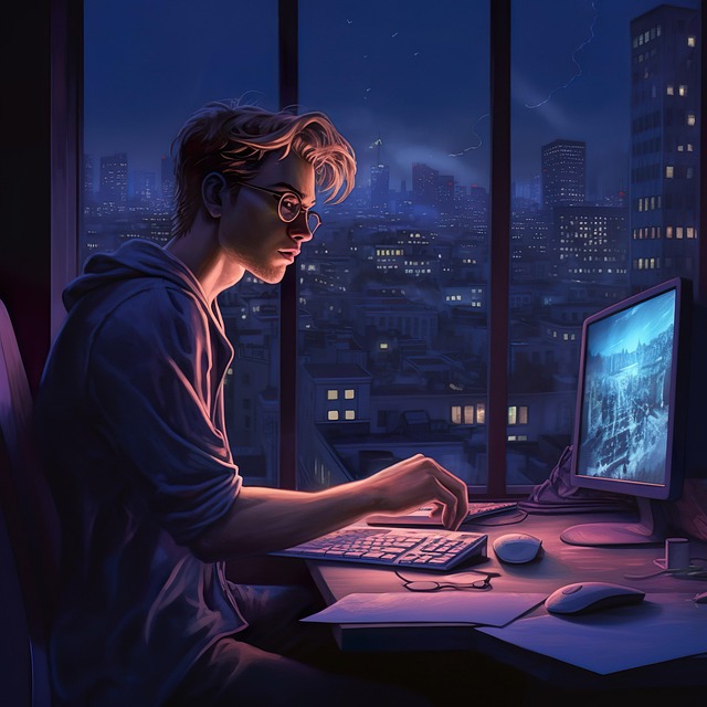 Download Nerd, Pc, Night. Royalty-Free Stock Illustration Image - Pixabay