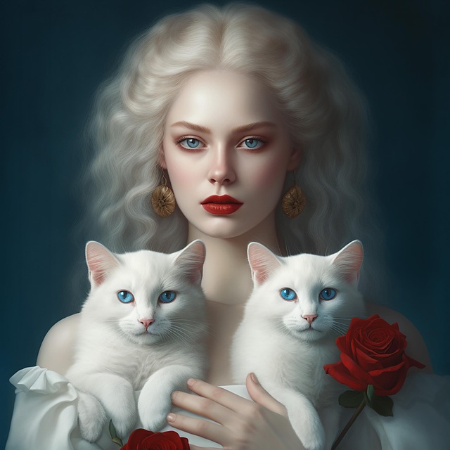 Download Ai Generated, Woman, Cats. Royalty-Free Stock Illustration ...
