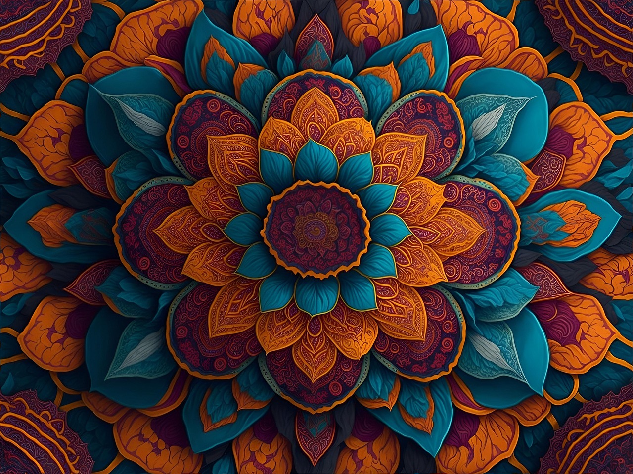 Download Ai Generated, Mandala, Floral Pattern. Royalty-Free Stock ...
