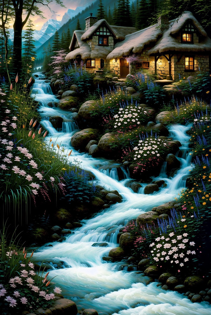 Download Ai Generated, Stream, Water. Royalty-Free Stock Illustration ...