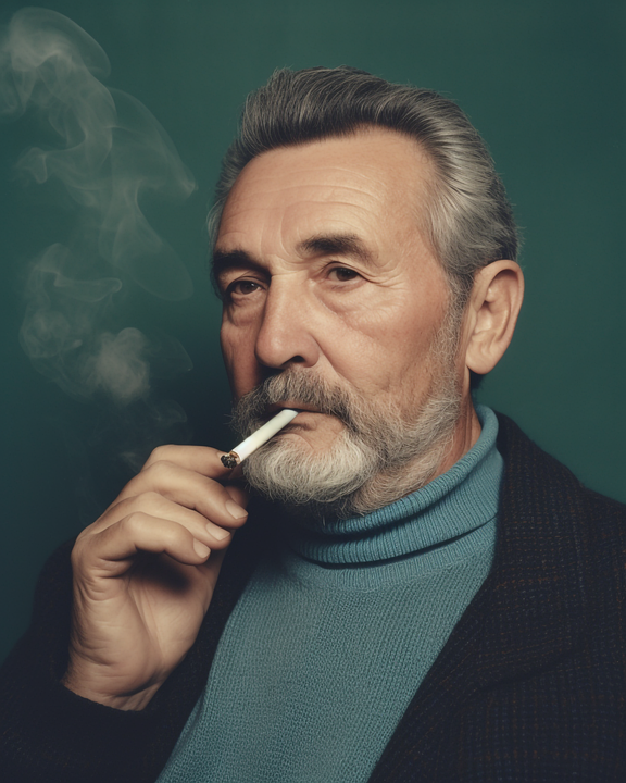 Download Old Man, Smoking, Portrait. Royalty-Free Stock Illustration ...