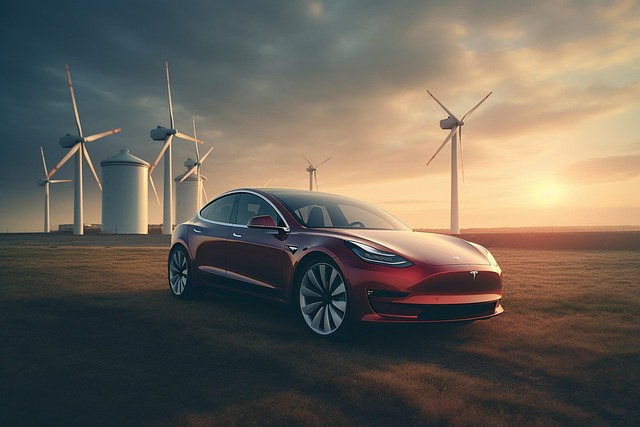 Download Car, Tesla, Windmills. Royalty-Free Stock Illustration Image ...