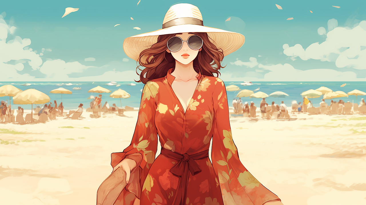 Download Woman Beach Smile Royalty Free Stock Illustration Image