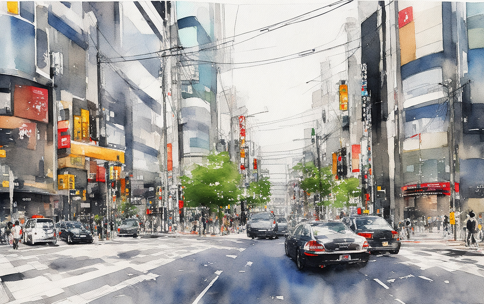 Download Tokyo, City Sketch, Painting. Royalty-Free Stock Illustration ...