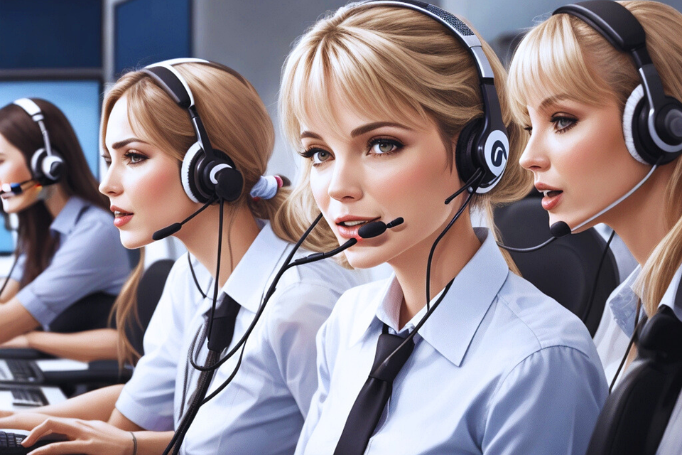 Download Ai Generated, Call Center, Headphones. Royalty-Free Stock ...