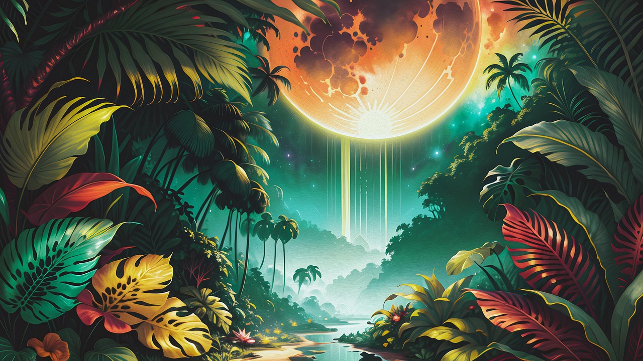 Download Ai Generated Jungle Leaves Royalty Free Stock Illustration