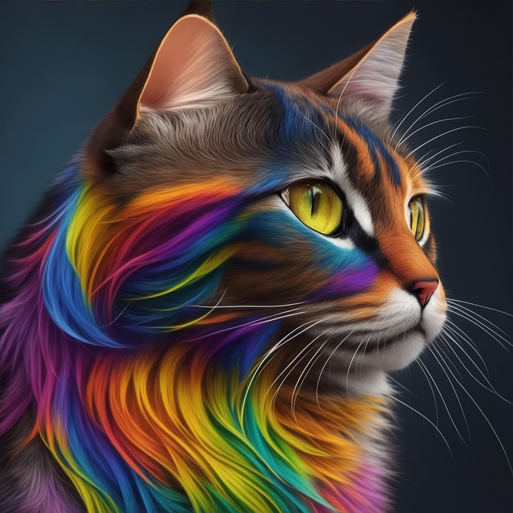 Download Ai Generated, Cat, Colorful. Royalty-Free Stock Illustration ...