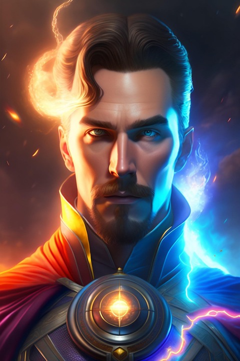 Download Portrait, Fire, Dr Strange. Royalty-Free Stock Illustration ...