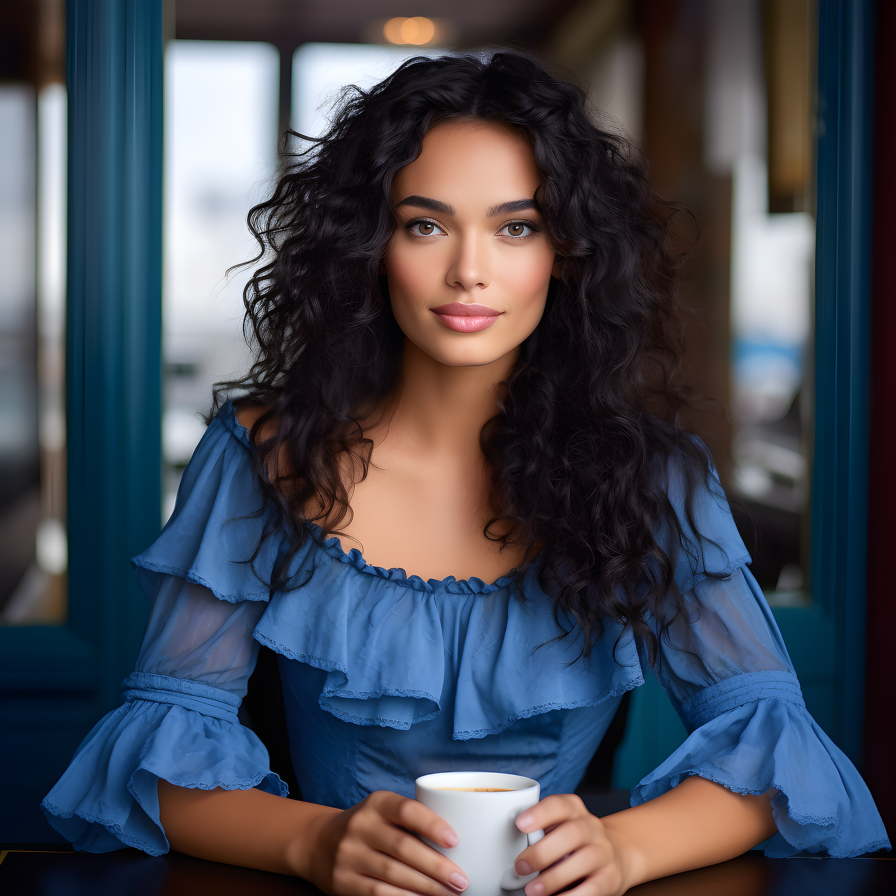 Download Woman, Beautiful, Coffee. Royalty-Free Stock Illustration ...