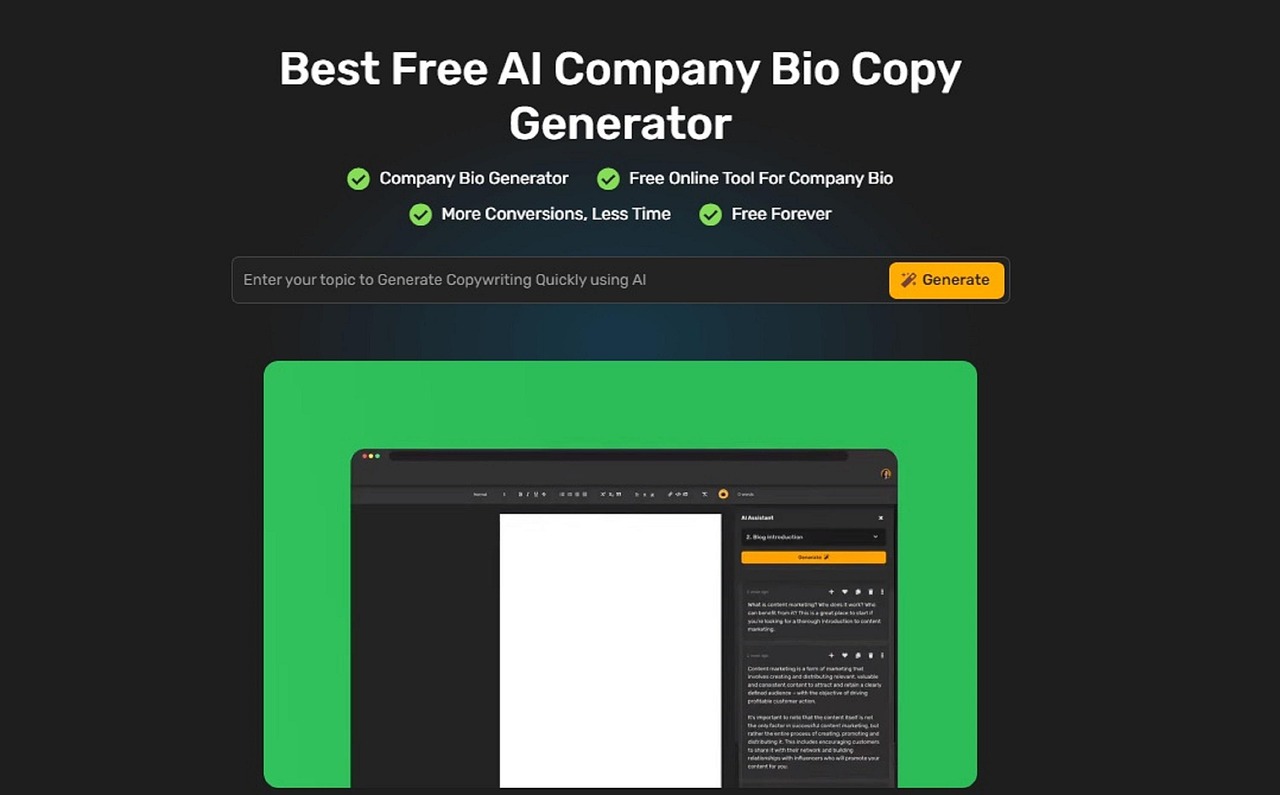 Company Bio Generator - Free photo on Pixabay - Pixabay