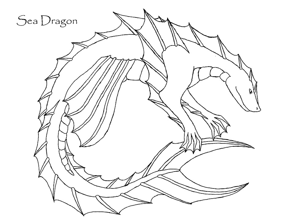 Deep Sea Dragon Coloring Page - Free photo on Pixabay - Pixabay