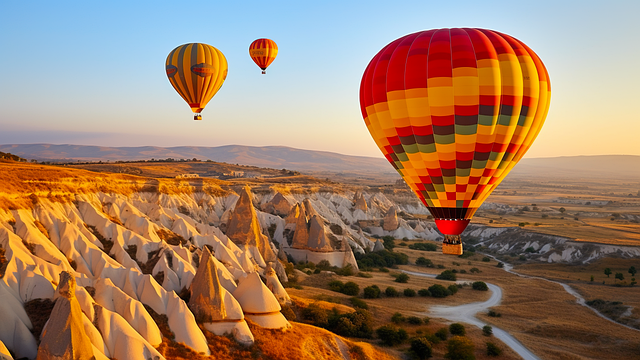 Download Hot Air Balloons, Scenery, Sunset. Royalty-Free Stock ...