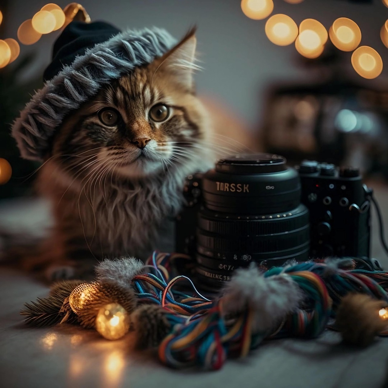 Download Ai Generated Kitten Christmas Lights Royalty-Free Stock Illustration Image - Pixabay