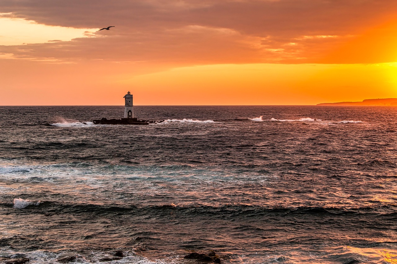 Sea Lighthouse Sunset - Free photo on Pixabay