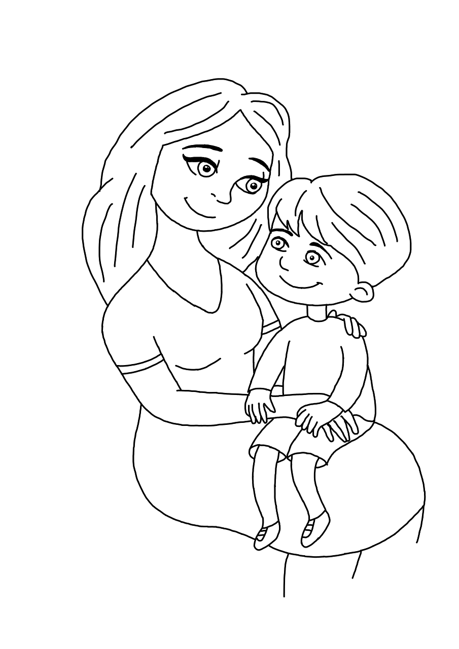 Mot Maman Clipart Noir Et Blanc