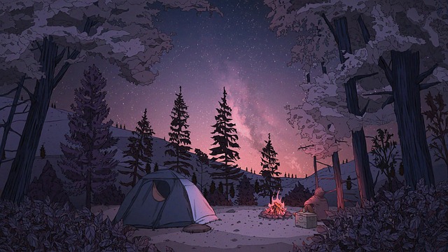 Download Camping, Night, Winter. Royalty-Free Stock Illustration Image ...