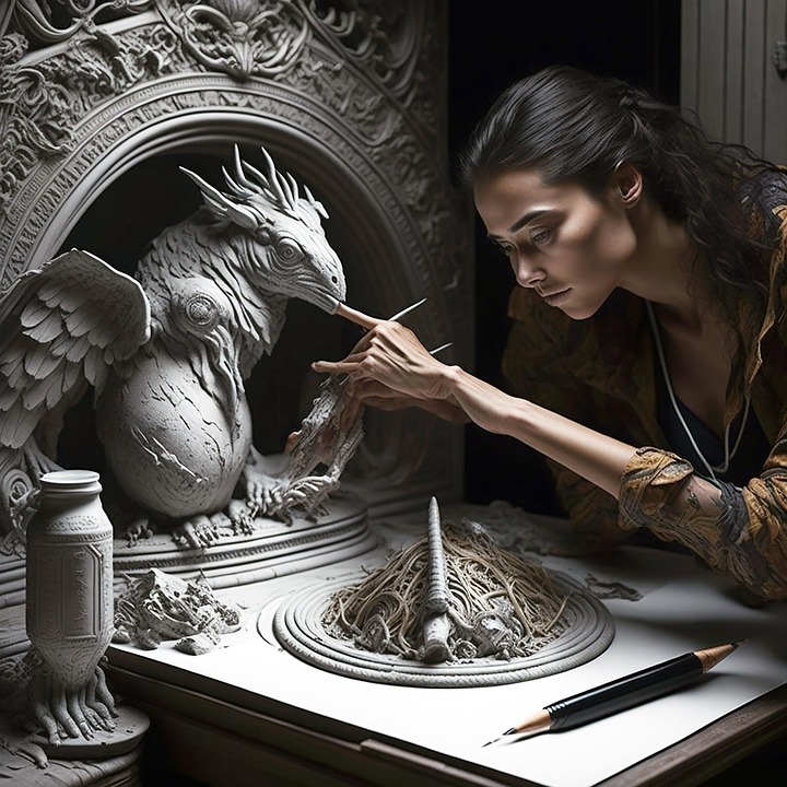 Download Woman, Statue, Dragon. Royalty-Free Stock Illustration Image ...