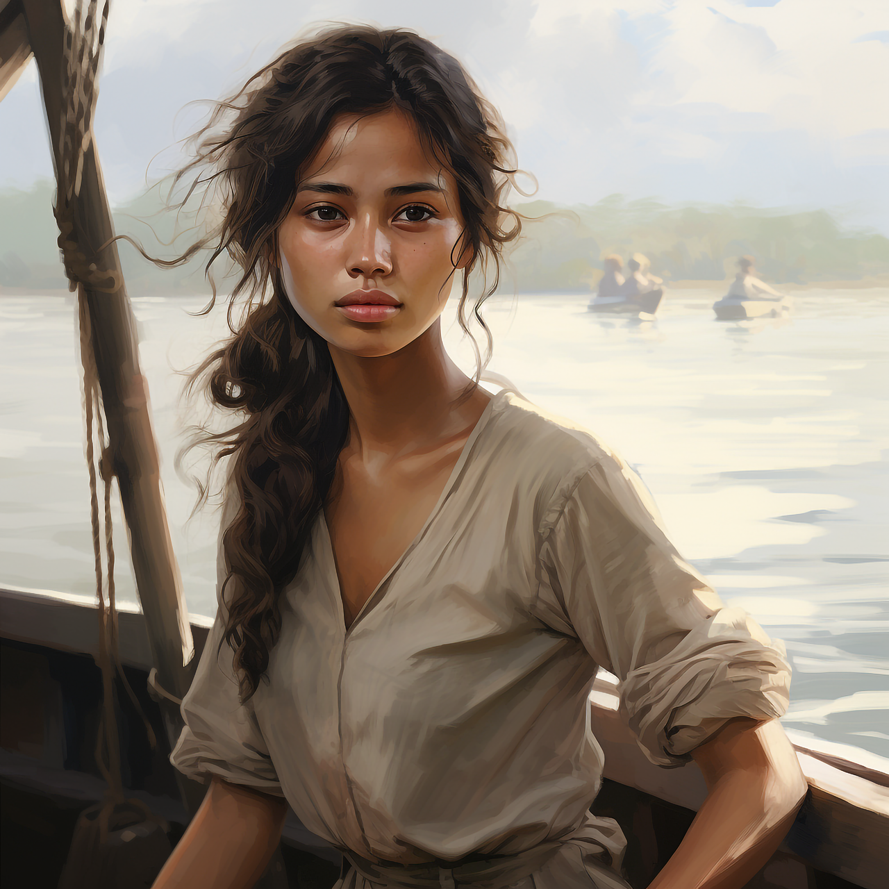 Download Fishing Girl Sea Wind Royalty-Free Stock Illustration Image ...