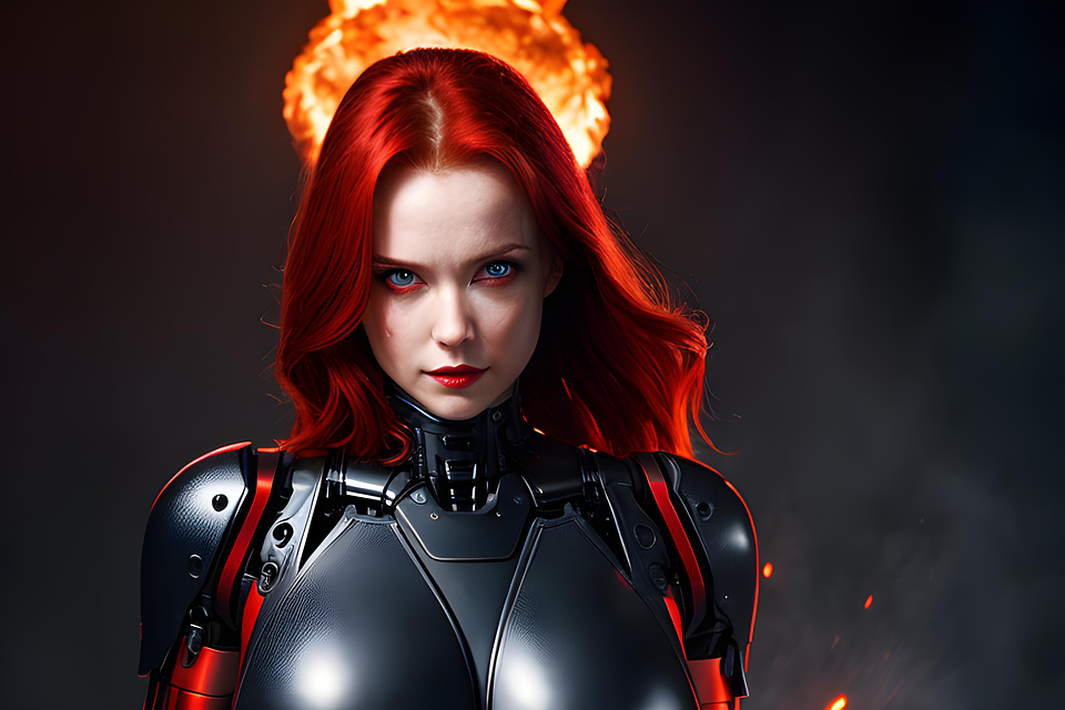 Download Woman, Robot, Fireball. Royalty-Free Stock Illustration Image ...