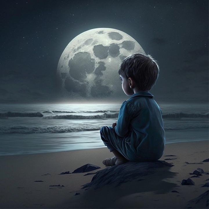 Boy Child Moon - Free photo on Pixabay - Pixabay