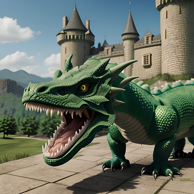 Download Ai Generated, Dragon, Castle. Royalty-Free Stock Illustration ...