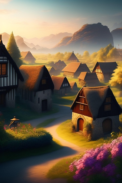 Download Beautiful Village Village Nature Royalty-Free Stock ...