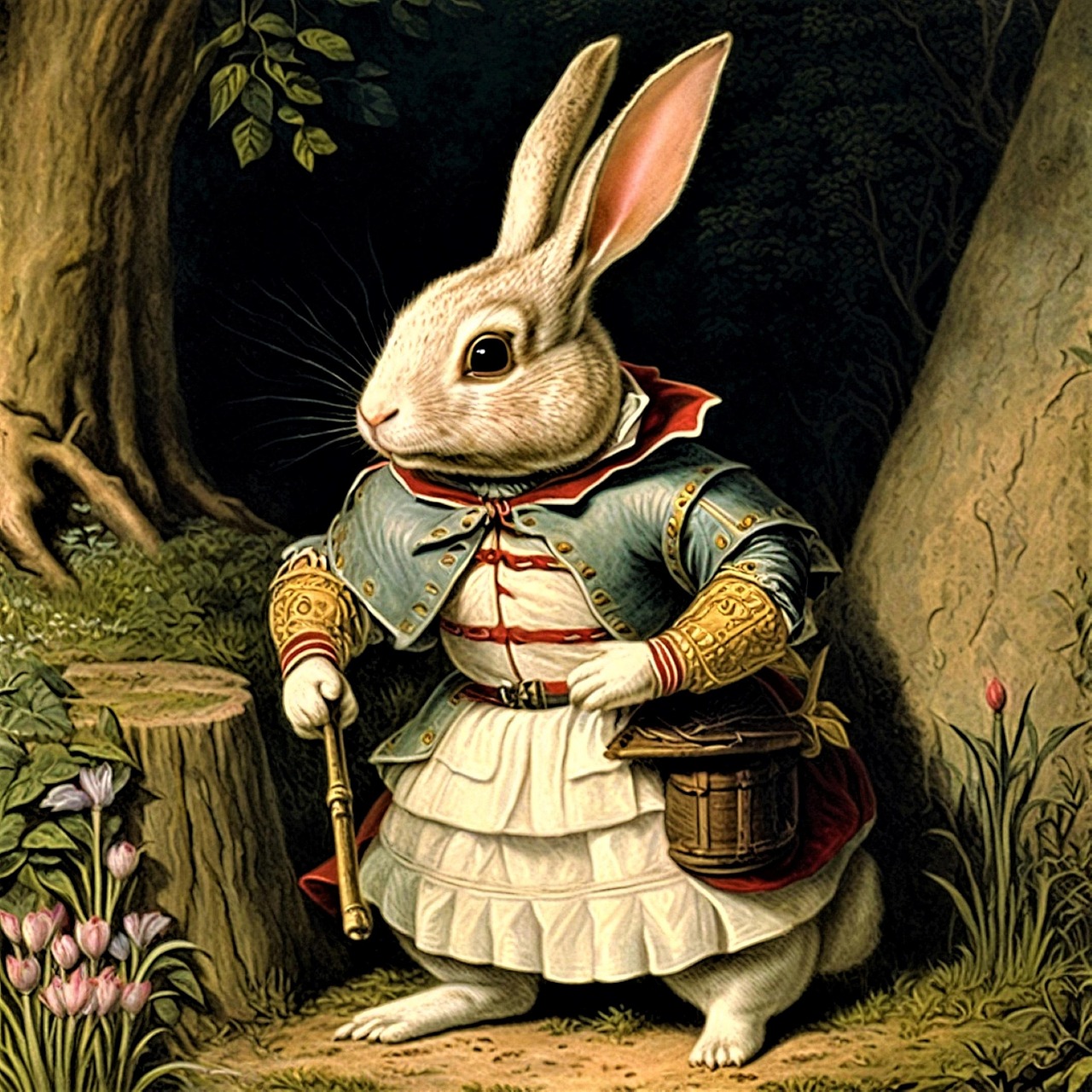 Download White Rabbit In A Beautiful Dress Hare Rabbit Royalty-Free ...