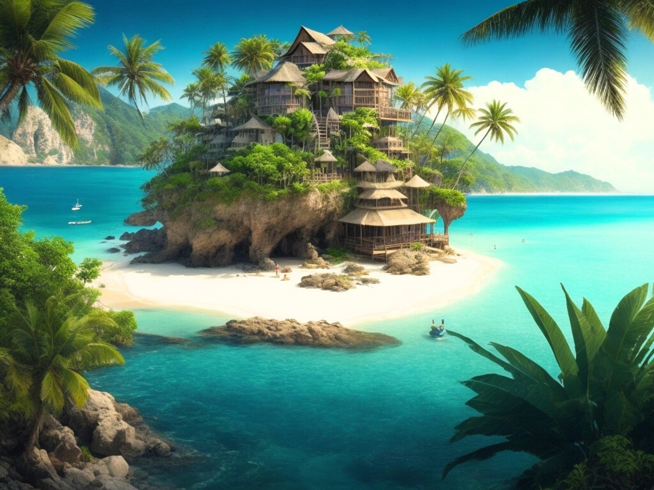 Download Island, Vacation, Paradise. Royalty-Free Stock Illustration ...