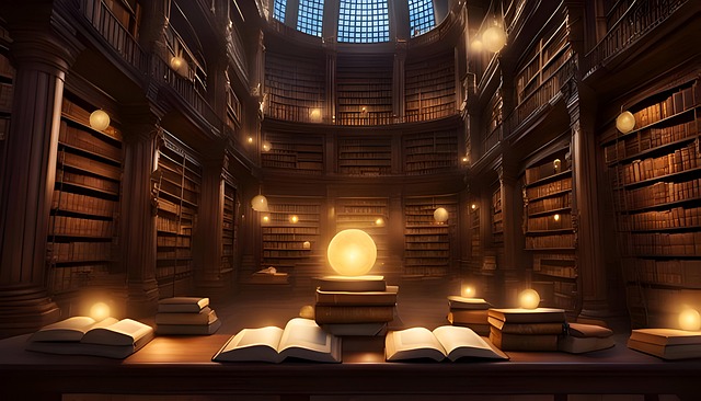 Download Ai Generated, Library, Shelves. Royalty-Free Stock ...