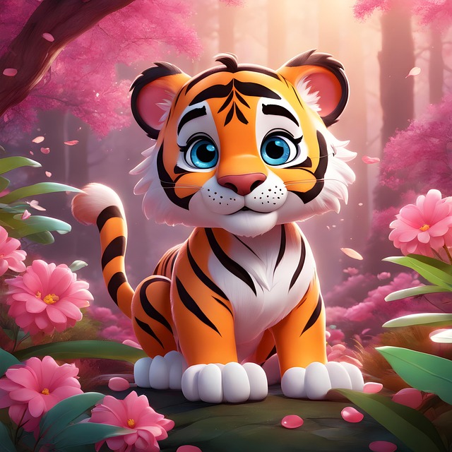 Cute Cartoon Tiger Wallpaper