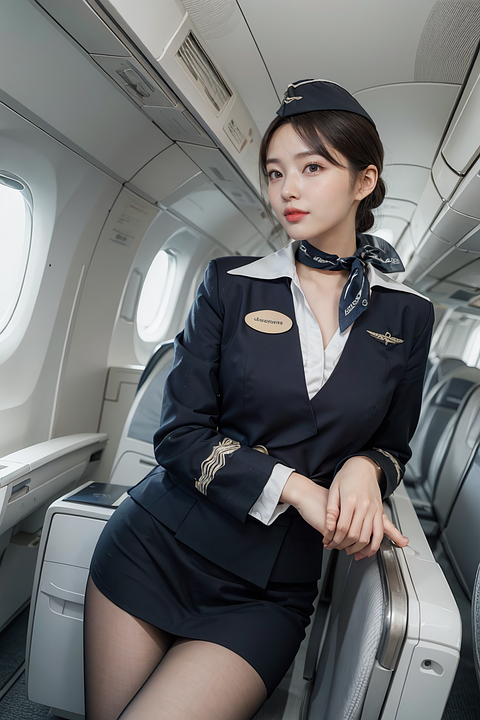 Download Ai Generated Woman Flight Attendant Royalty Free Stock