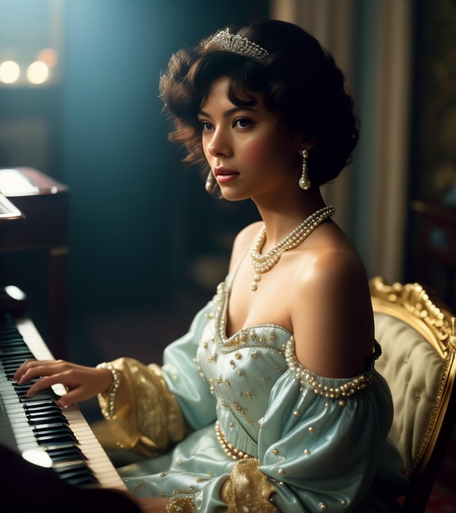 Download Ai Generated, Woman, Piano. Royalty-Free Stock Illustration ...