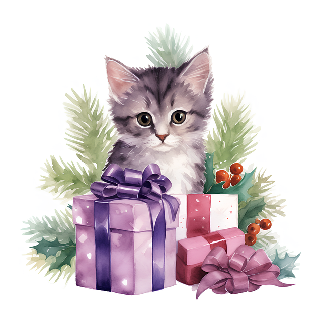 Download Ai Generated, Christmas Eve, Kitten. Royalty-Free Stock Illustration Image - Pixabay