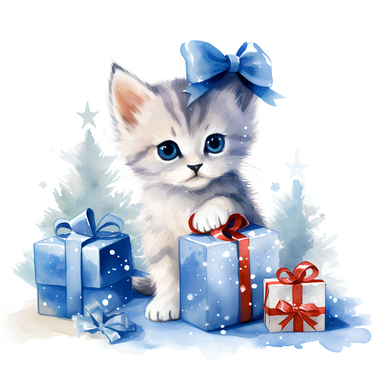 Download Ai Generated, Christmas Eve, Kitten. Royalty-Free Stock Illustration Image - Pixabay