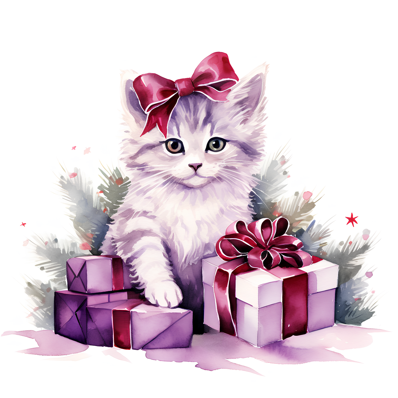 Download Ai Generated, Christmas Eve, Kitten. Royalty-Free Stock Illustration Image - Pixabay