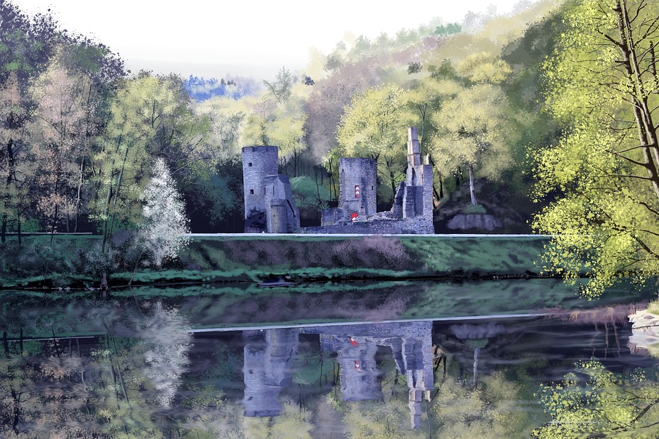 Landscape Painted Castle Ruins - Free photo on Pixabay - Pixabay