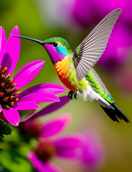 Download Hummingbird Bird Flowers Royalty Free Stock Illustration